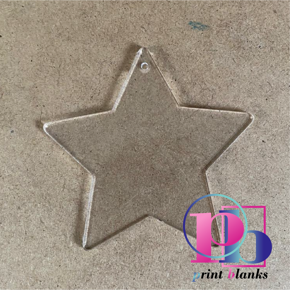 Clear Acrylic Christmas Star 8cm – Print Blanks