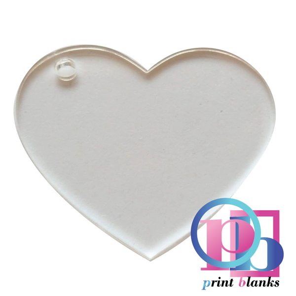 Clear Acrylic Heart Keyring – Print Blanks