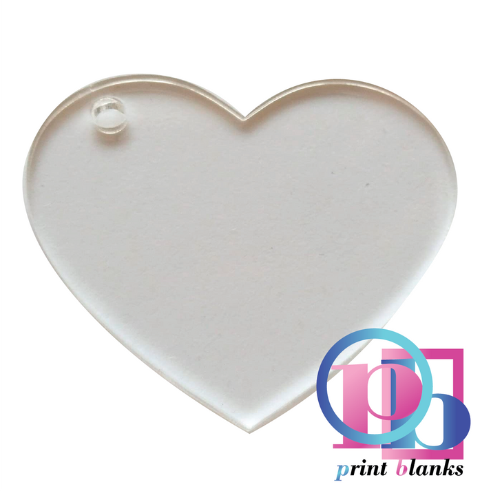 Clear Acrylic Heart Keyring – Print Blanks